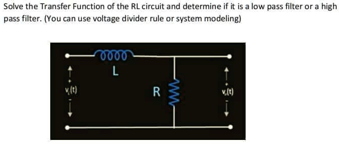 SOLVED: Solve the Transfer Function of the RL circuit and determine if ...