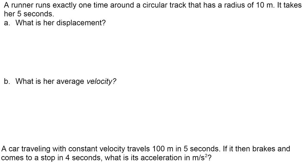 SOLVED: A runner runs exactly one time around a circular track that has ...