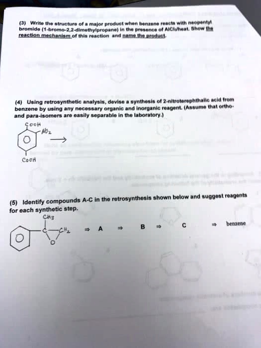 ' Write the structure of a major product when benzene reacts with ...