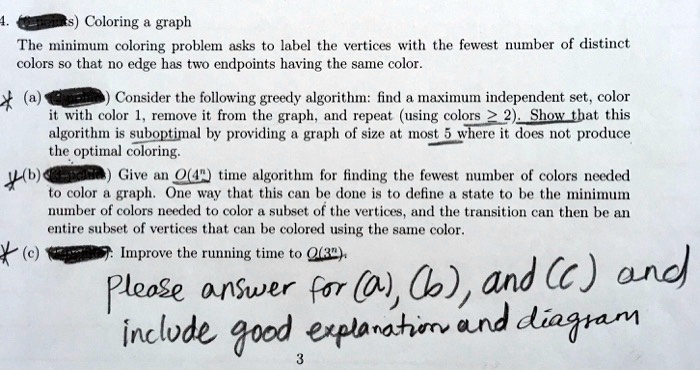 SOLVED:Coloring graph The tinitut coloring problem asks label the ...