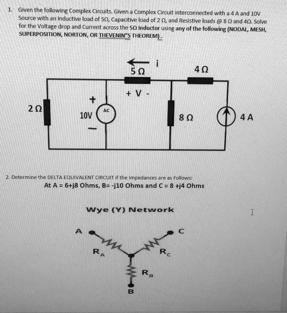 SOLVED: Given the following Complex Circuits,Given a Complex Circuit interconnected with a 4 A ...