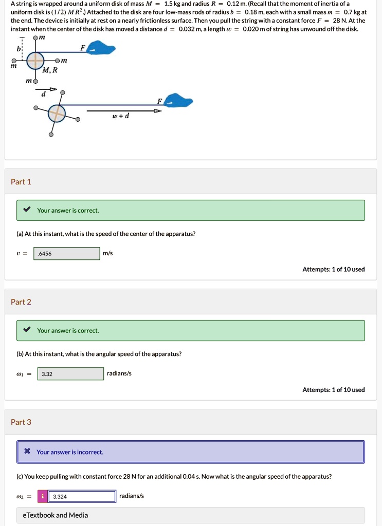 SOLVED: Please answer the last part A string is wrapped around a ...