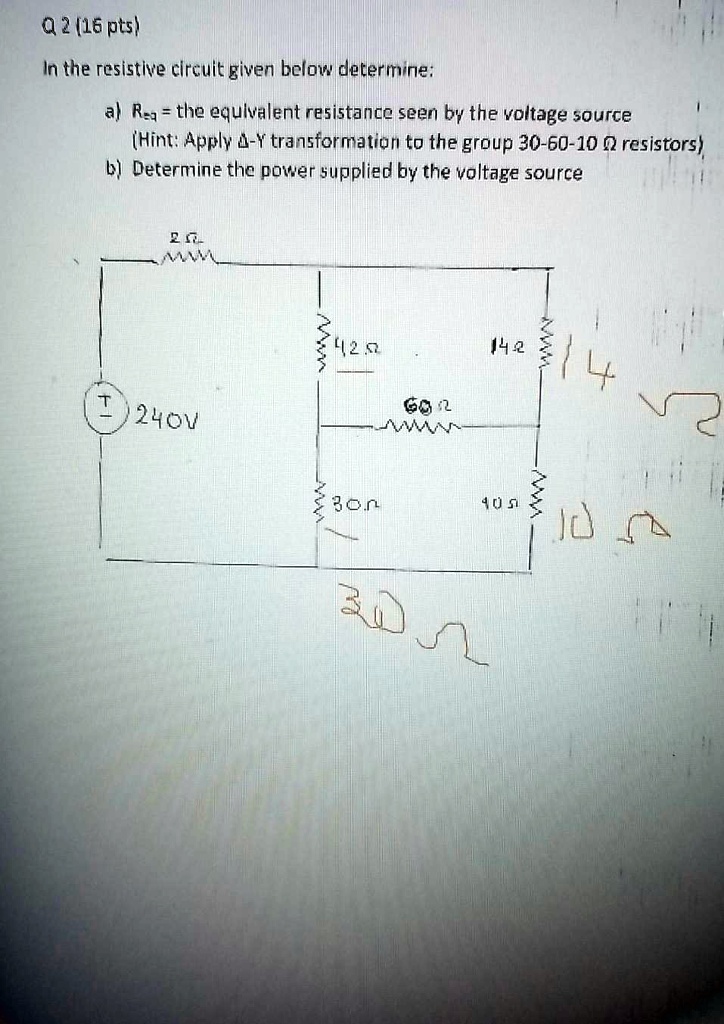q216 pts in the resistive circuit given below determine al rathe ...