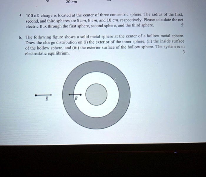 SOLVED: 20 cm A 100 nC charge is located at the center of three ...