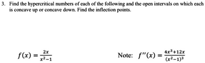 SOLVED: Find the hypercritical numbers of each of the following and the ...