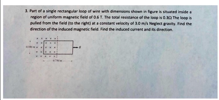 SOLVED: Part of single = rectangular loop of wire with dimensions shown in figure is situated ...