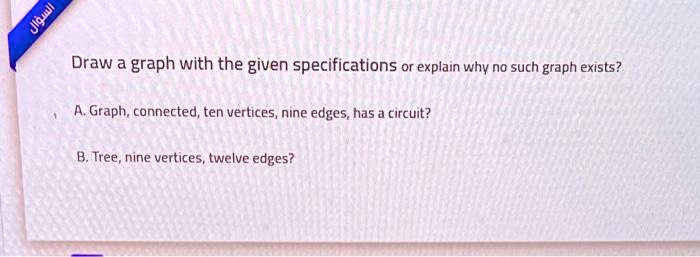 Draw A Graph With The Given Specifications Or Explain Whv No Such Graph Exists A Graph Connected 