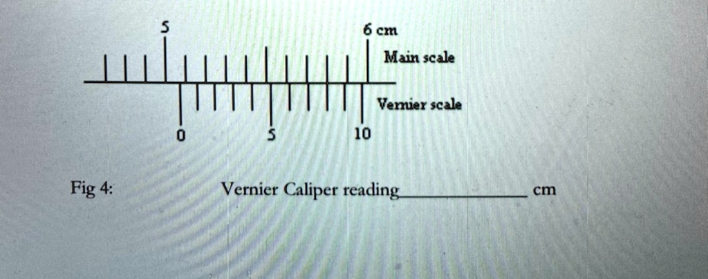 SOLVED: cm Main scale Verier scale 10 Vernier Caliper reading Fig 4 cm
