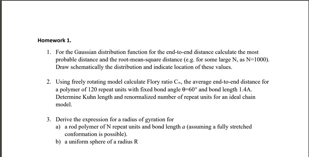 SOLVED: Homework 1. 1. For the Gaussian distribution function for the ...