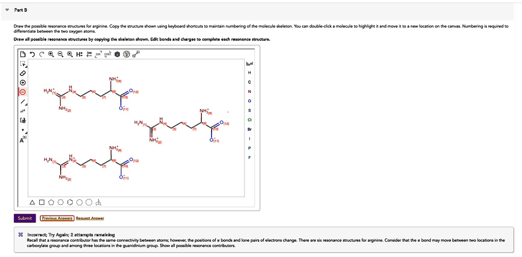 part b draw the possible resonance structures for arginine copy the ...