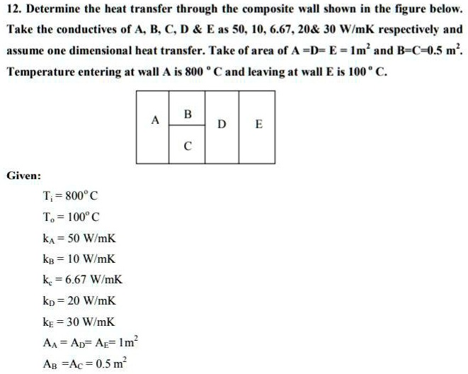 Determine the heat transfer through the composite wall shown in the ...
