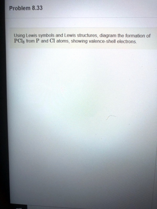 SOLVED: Problem 8.33 Using Lewis symbols and Lewis structures, diagram the formation of PCl ...