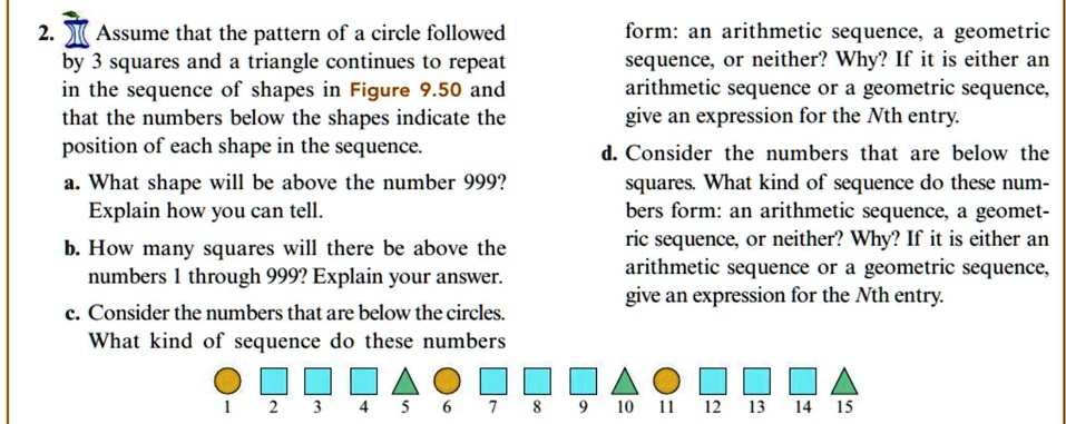 assume that the pattern of a circle followed by 3 squares and a ...