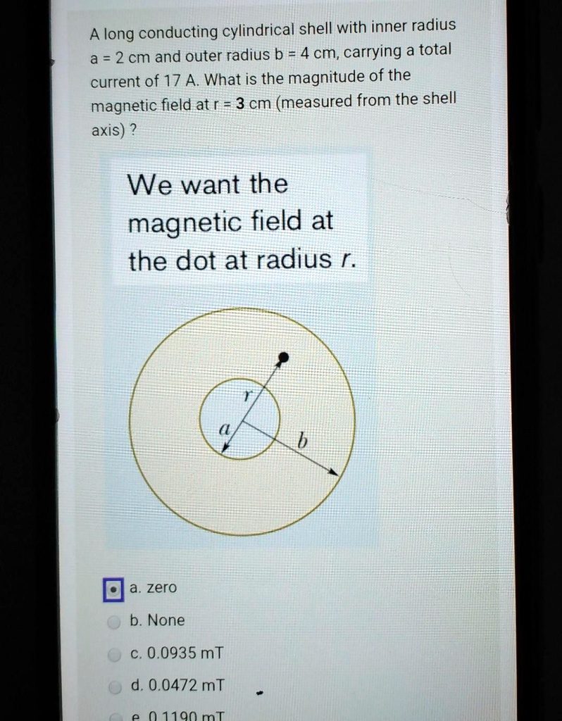 a long conducting cylindrical shell with inner radius a 2 cm and outer ...