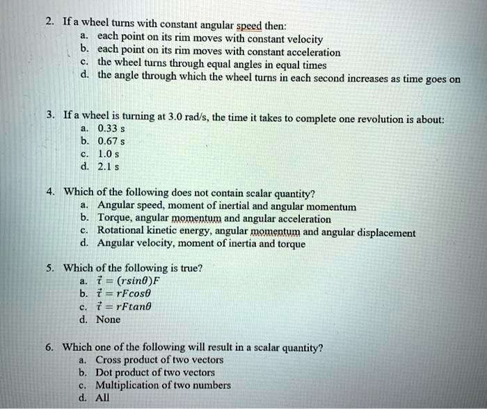Ifa Wheel Turns With Constant Angular Speed Then Each Point O Its Rim