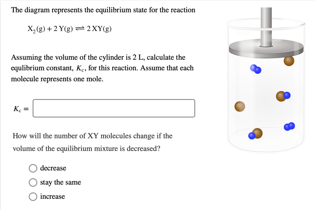 SOLVED: The diagram represents the equilibrium state for the reaction ...