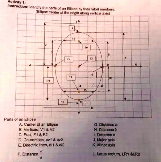 SOLVED: Activity 1: Instruction: Identify the parts of an Ellipse by ...