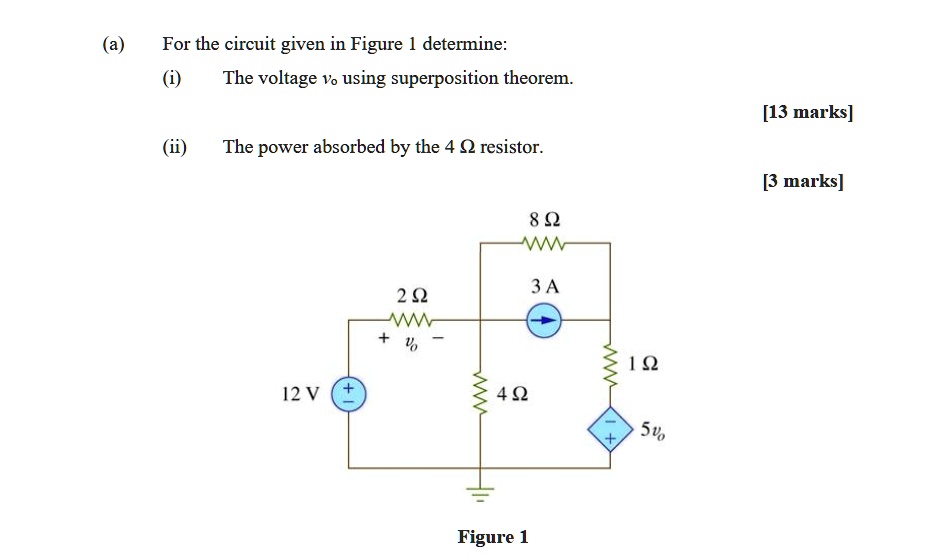 Solved A For The Circuit Given In Figure 1 Determine I The Voltage V Using Superposition