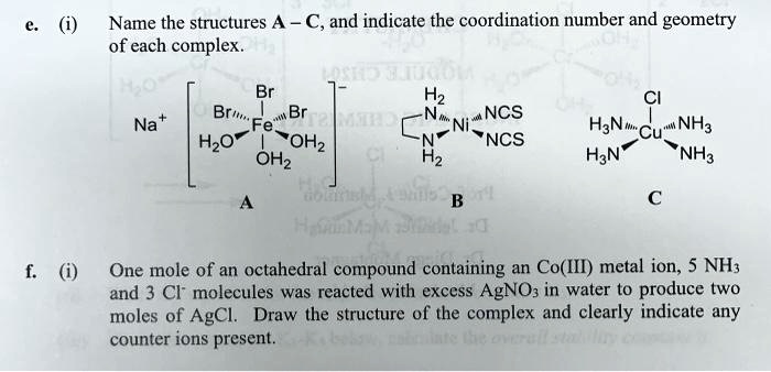 name the structures a c and indicate the coordination number and ...