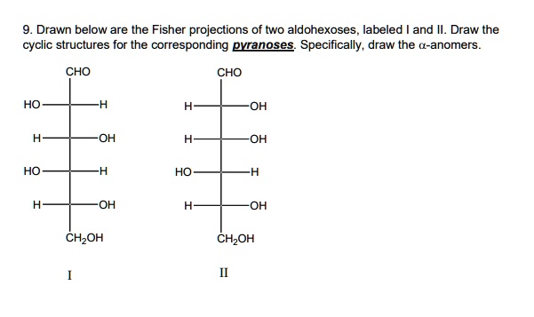 SOLVED: Drawn below are the Fisher projections of two aldohexoses ...