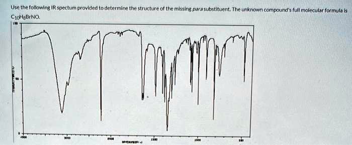 Use the following IR spectrum provided to determine the structure of the missing para ...