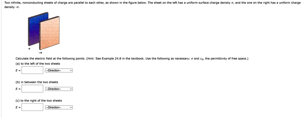 two infinite nonconducting sheets of charge are parallel to each other ...