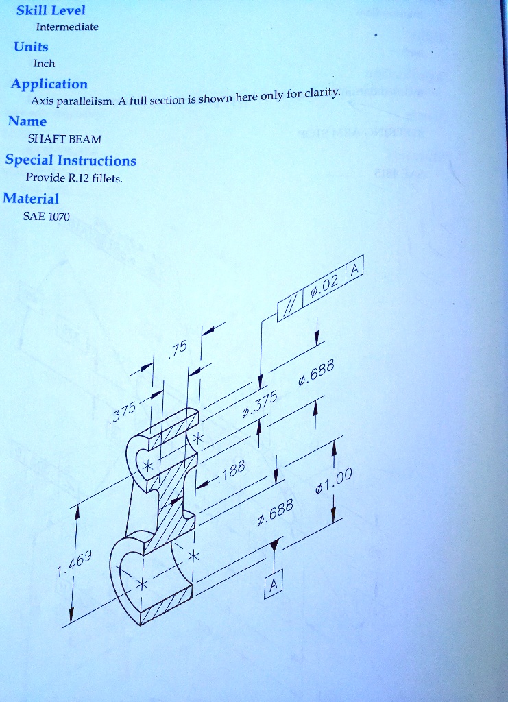 SOLVED: How would I break this drawing down into front, side, and top ...