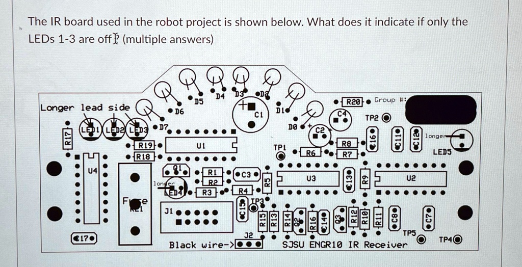 The IR board used in the robot project is shown below. What...