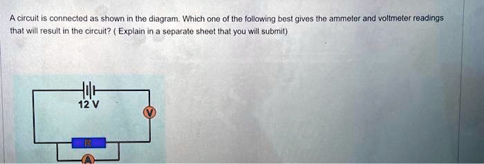 SOLVED: A circuit is connected as shown in the diagram, which of the following best gives an ...