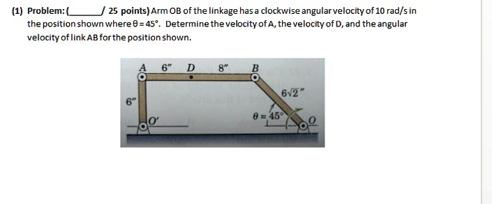 Solved Problem 25 Points Arm Ob Of The Linkage Has A Clockwise