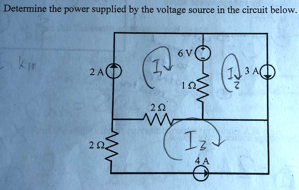 determine the power supplied by the voltage source in the circuit below determine the power ...