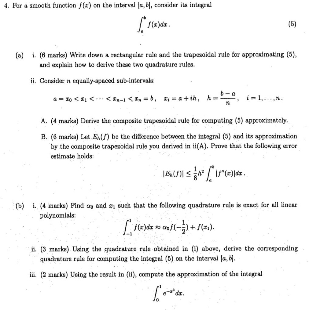 for a smooth function fx on the interval ab consider its integral intab ...