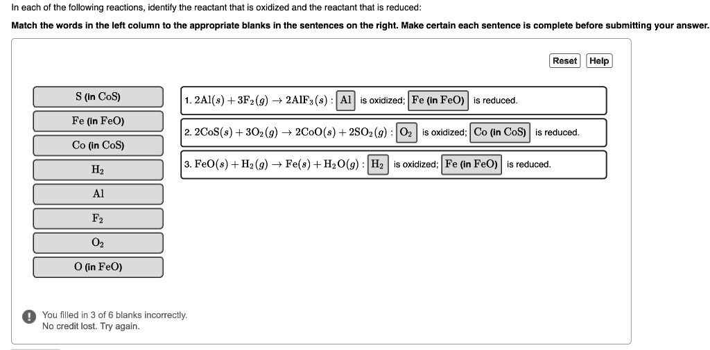 In each of the following reactions, identify the reactant...