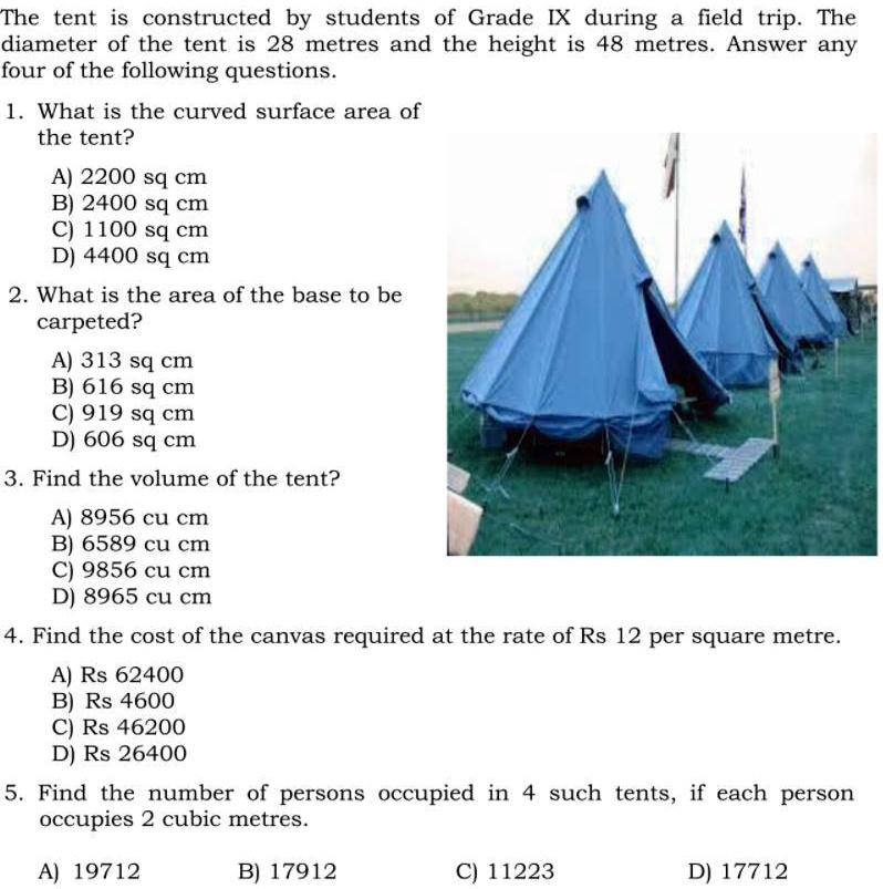 The tent is constructed by students of Grade IX during a field trip ...