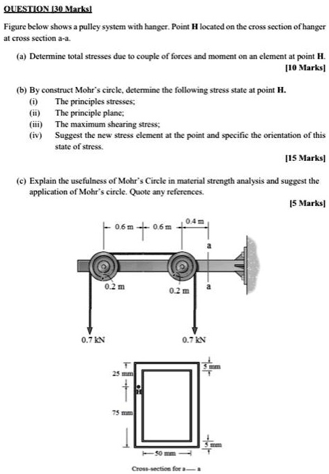SOLVED: QUESTION[30Marks Figure below shows a pulley system with hanger ...