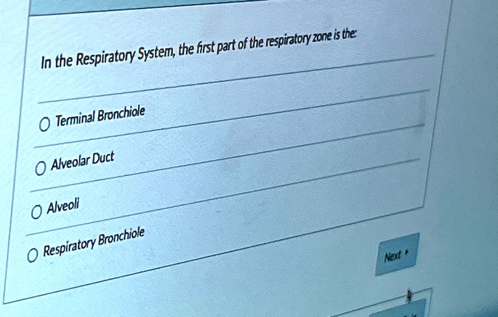 In the Respiratory System, the first part of the respiratory zone is ...
