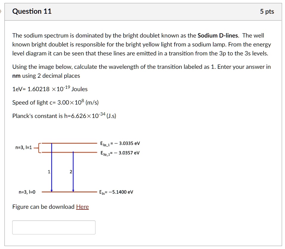 question 11 5 pts the sodium spectrum is dominated by the bright ...