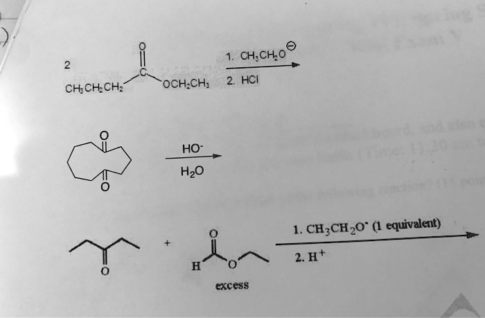 SOLVED: CH;CH;o 'OCH:CH; 2 HCI CH;CH:CH; HO" Hzo CH;CH20 equivalent) 2 ...