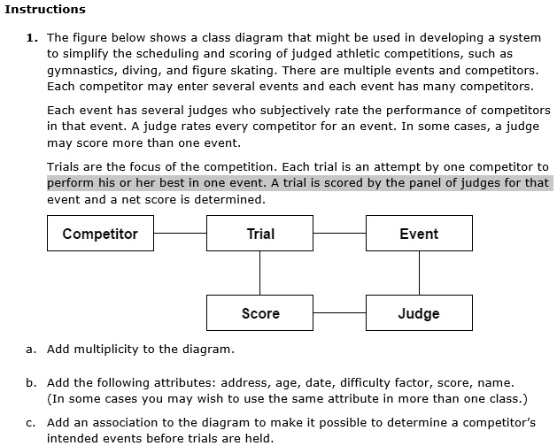 SOLVED: The figure below shows a class diagram that might be used in ...