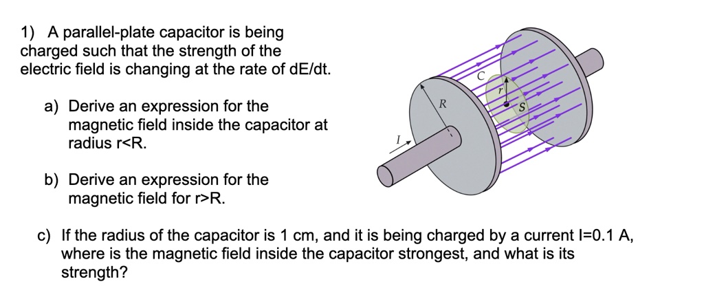 SOLVED: 1) A parallel-plate capacitor is being charged such that the ...