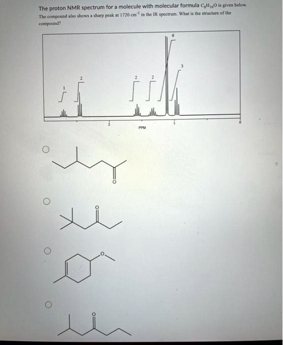 SOLVED: The proton NMR spectrum for a molecule with molecular formula ...
