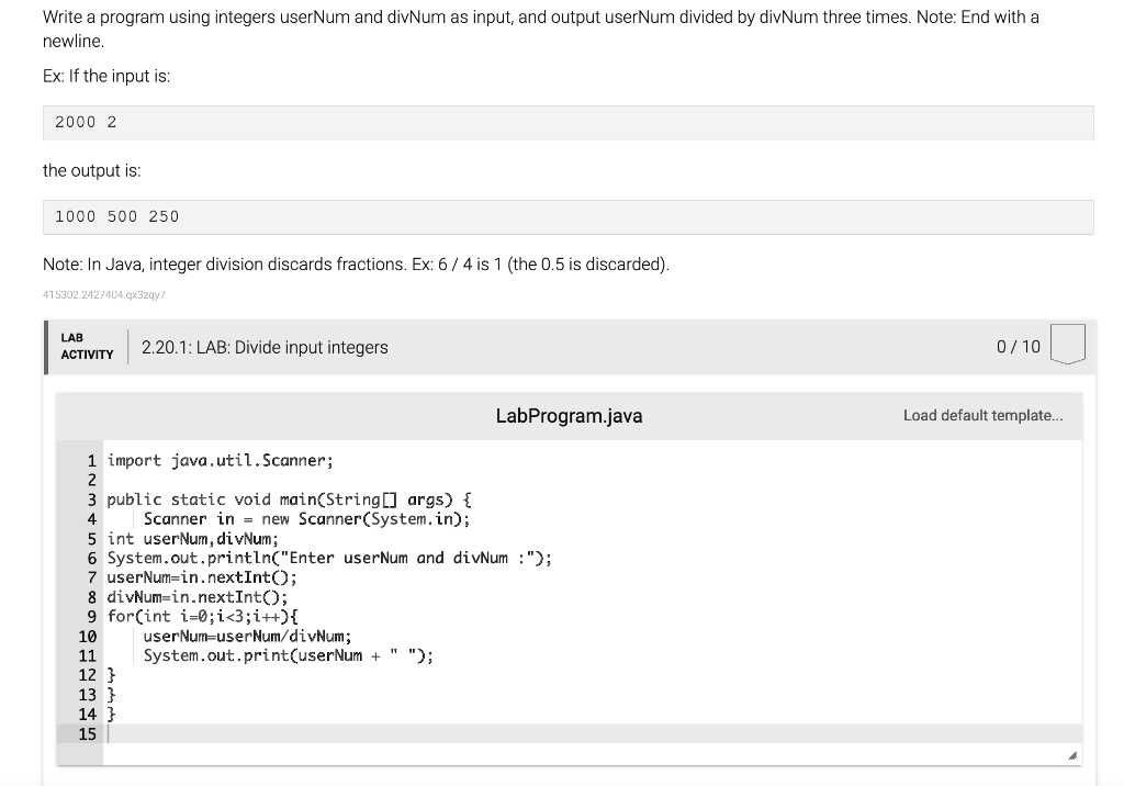 SOLVED Write A Program Using Integers UserNum And DivNum As Input And