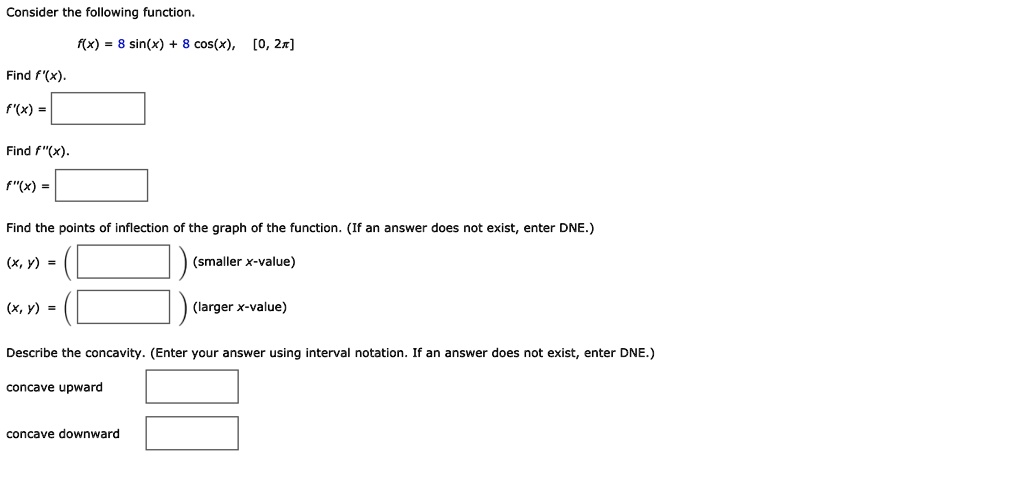 SOLVED: Consider the following function: f(x) sin(x) cos(x), [0, 2x ...