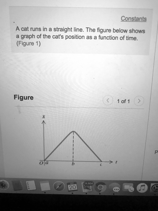 constants a cat runs in a straight line the figure below shows graph of ...