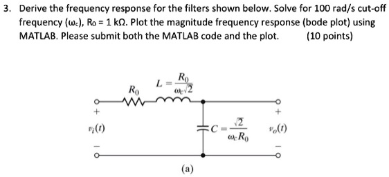 SOLVED: 3. Derive the frequency response for the filters shown below.Solve for 100 rad/s cut-off ...