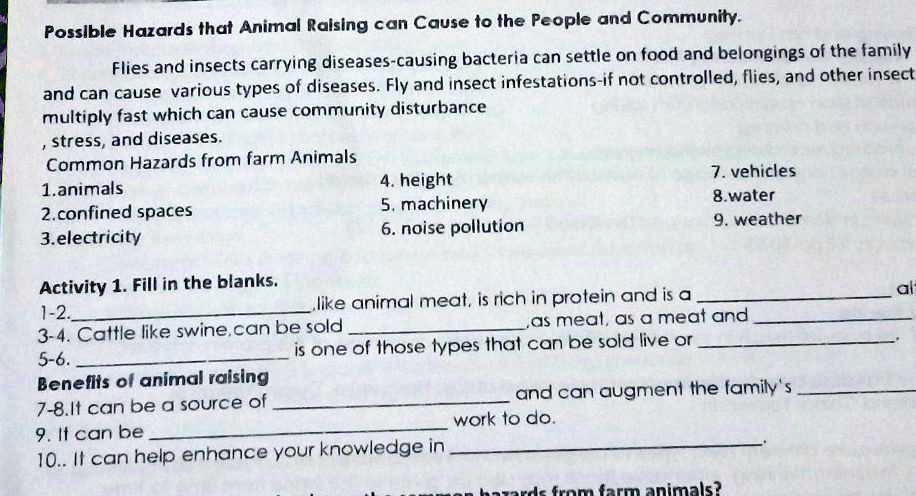 possible hazards that animal raising con cause to the people and ...