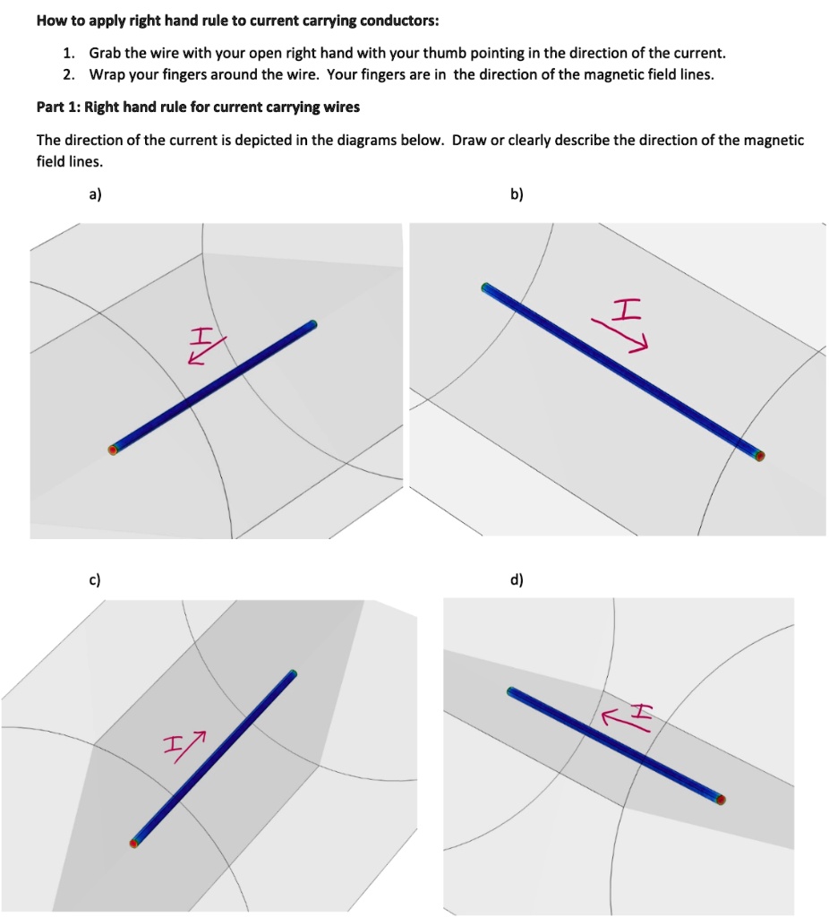 SOLVED: How to apply right hand rule to current carrying conductors ...