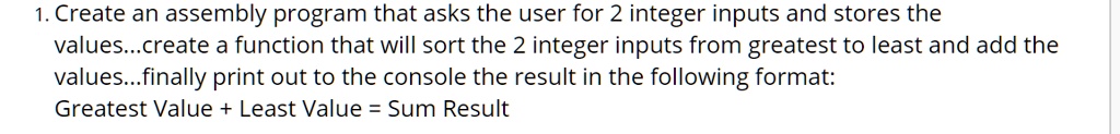 Solved Using Mips To Write The Program Thanks Create An Assembly Program That Asks The User