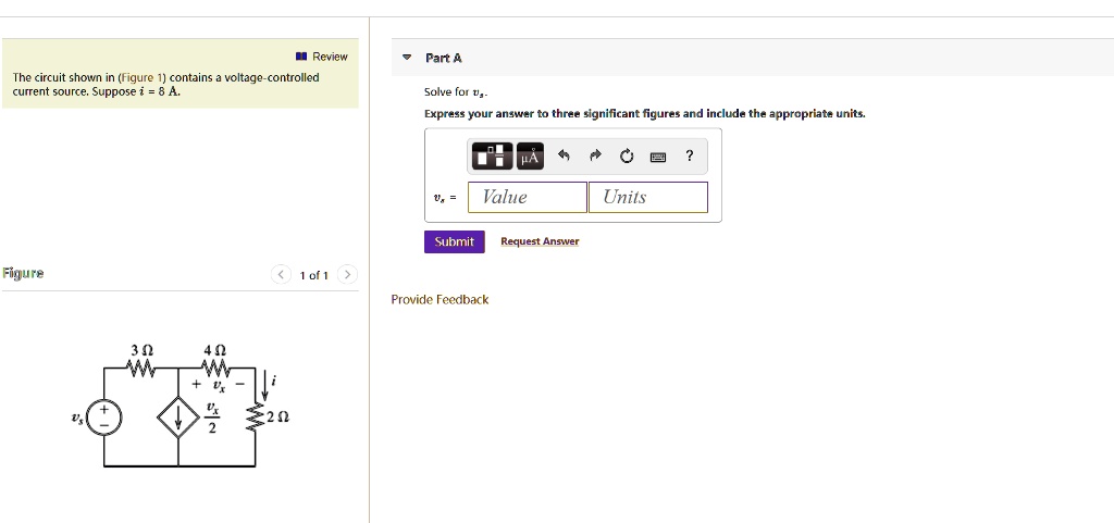 Review Part A The circuit shown in (Figure 1) contains a voltage-controlled current source ...