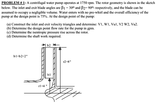 SOLVED: PROBLEM #1: A centrifugal water pump operates at 1750 rpm. The ...